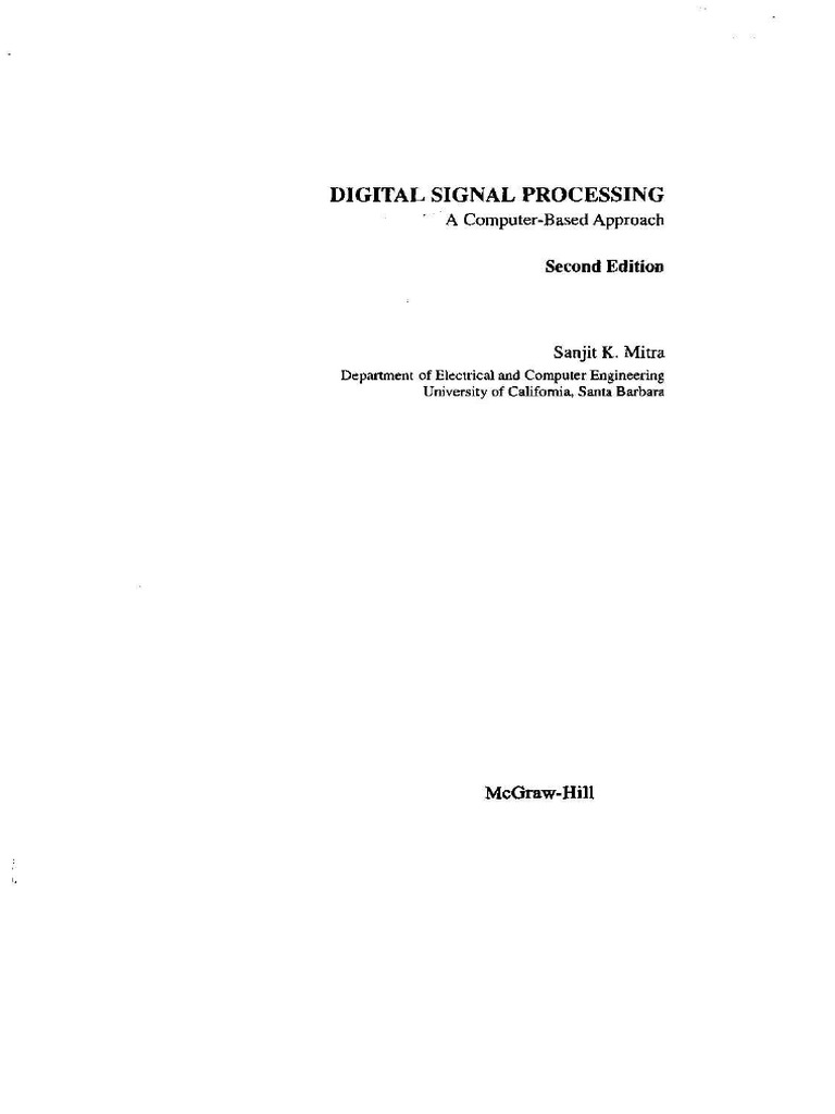 Digital Signal Processing 2e Mitra PDF | PDF