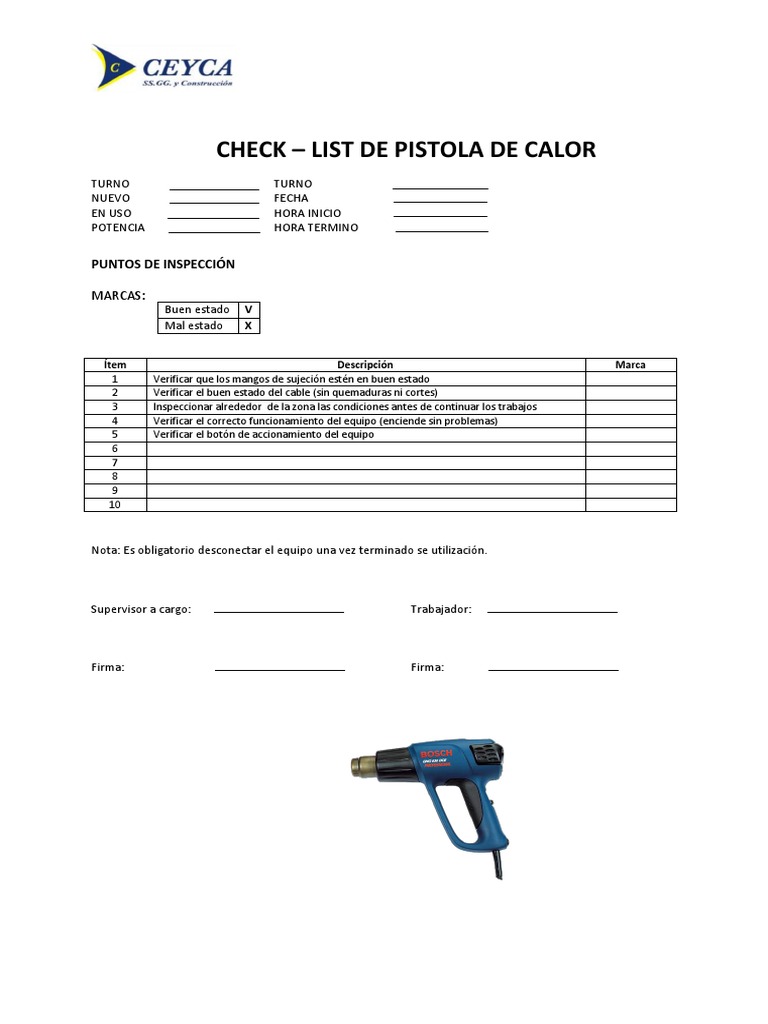 CHECK – LIST DE PISTOLA DE CALOR.docx