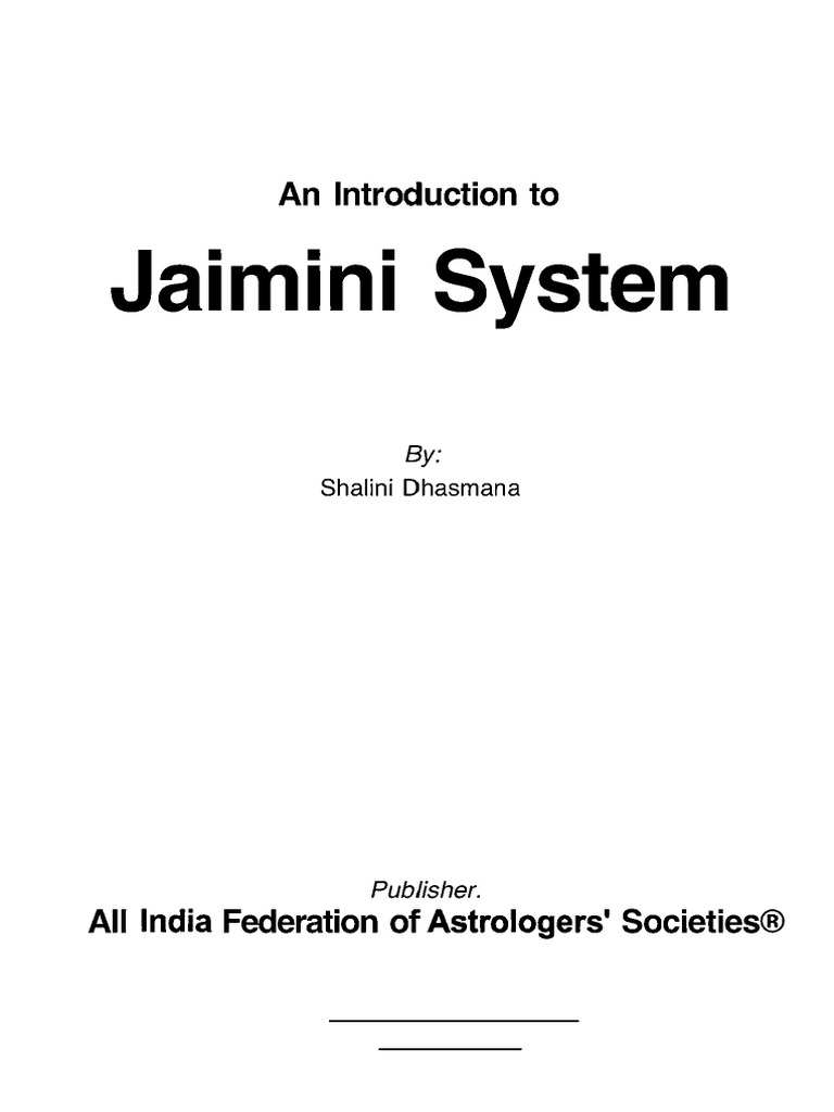 Jyotish - An Introduction To Jaimini System - Shalini Dhasmana PDF ...
