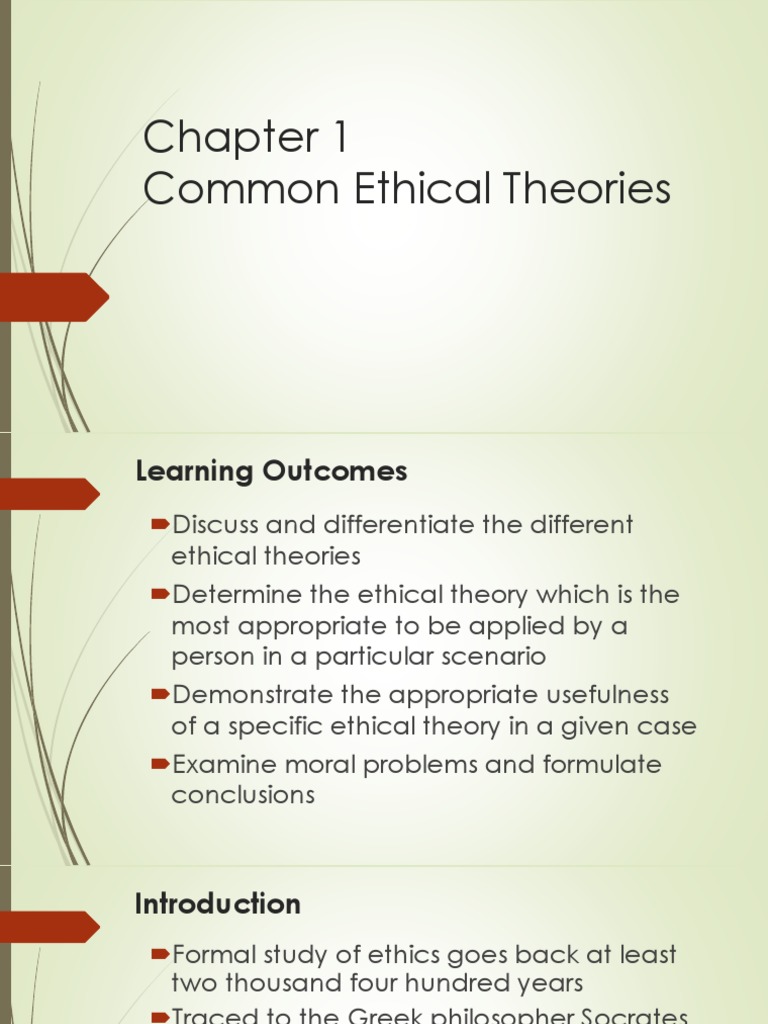 1 Common Ethical Theories | PDF | Relativism | Utilitarianism