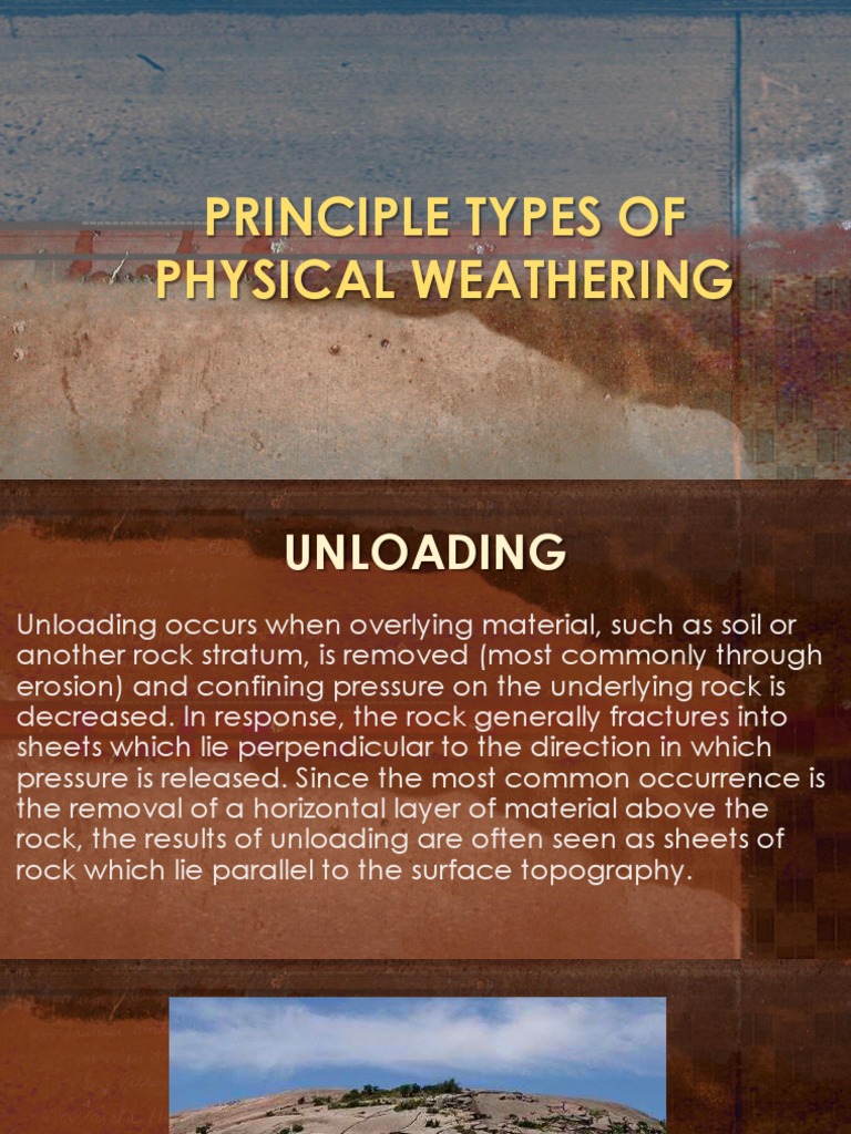 Types of Physical Weathering: Unloading, Thermal Expansion, Freeze-Thaw ...