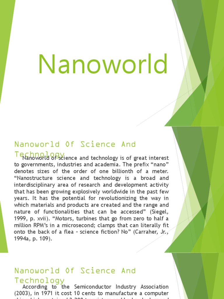 Nanoworld | PDF | Nanotechnology | Emerging Technologies