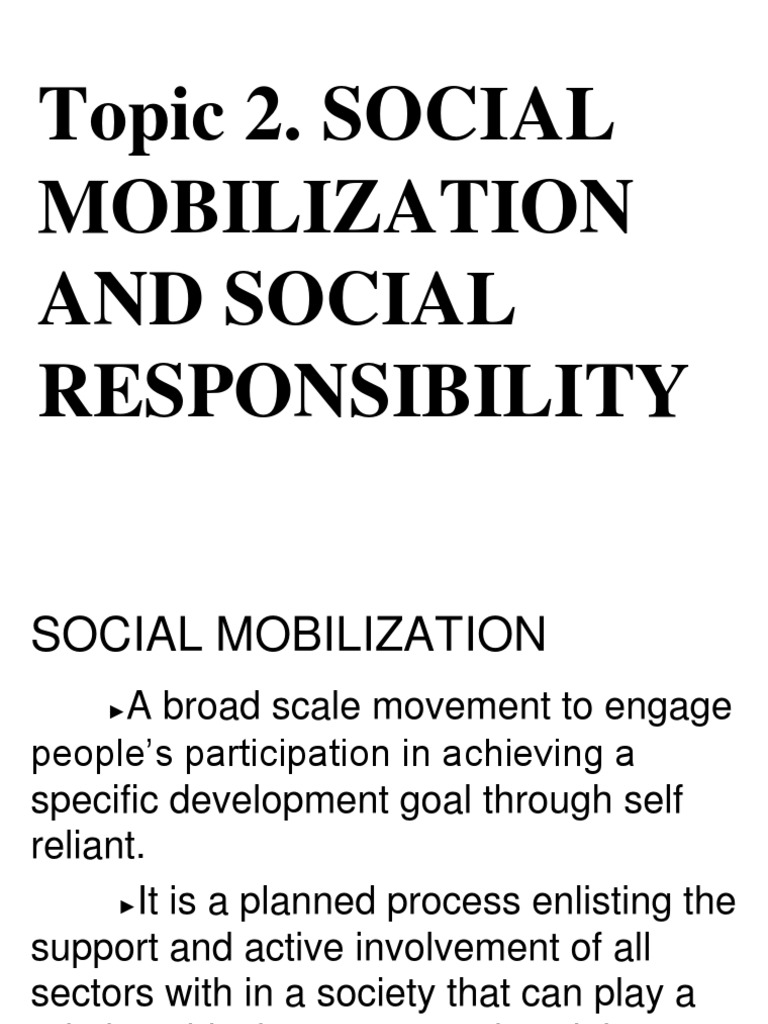 Social Mobilization and Social Responsibility | PDF | Social Science