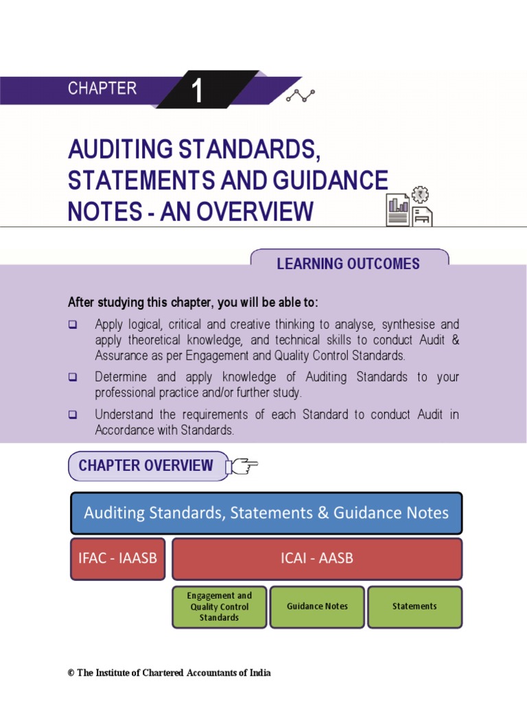 CH 1 - Auditing Standards, Statements and Guidance Notes - An Overview ...