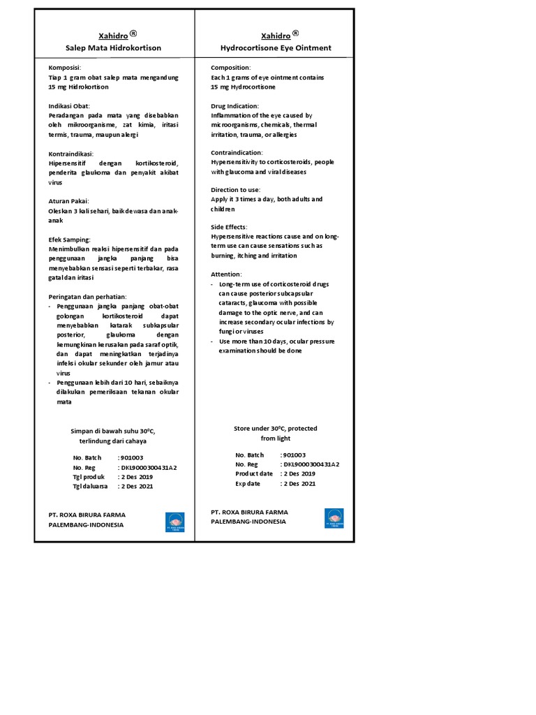 Contoh Brosur Sediaan Oculenta | PDF