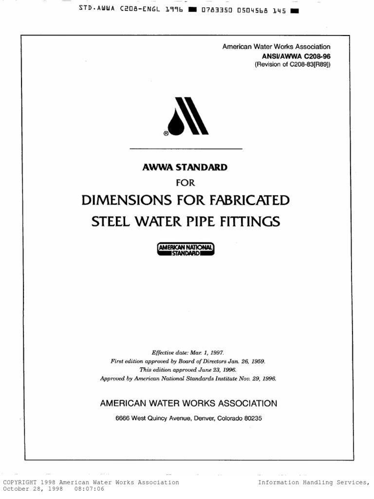 Awwa C208 1996 PDF | PDF
