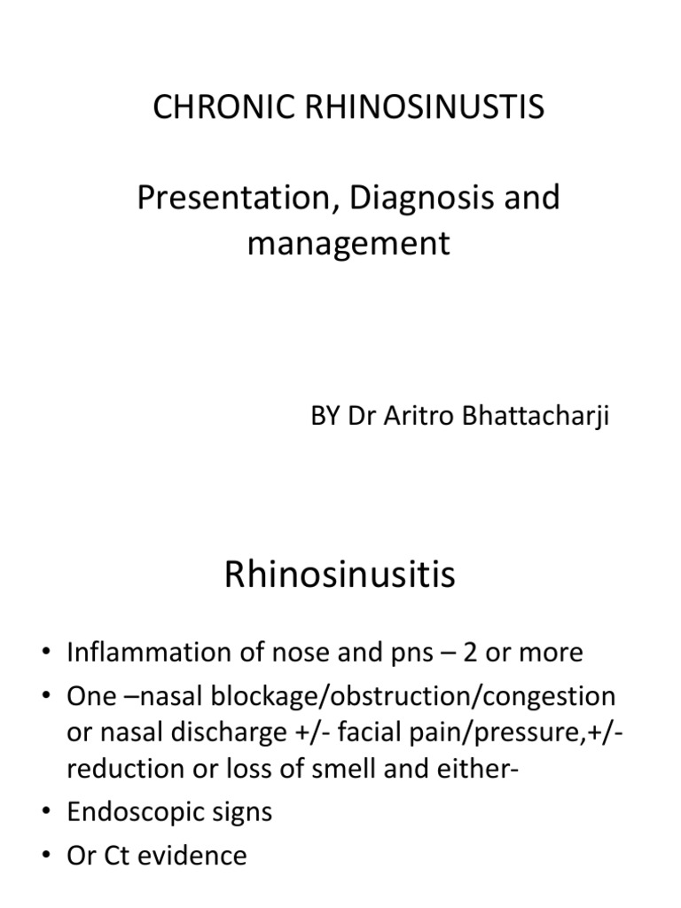 Chronic Rhinosinusitis: Diagnosis & Management | PDF | Allergy ...