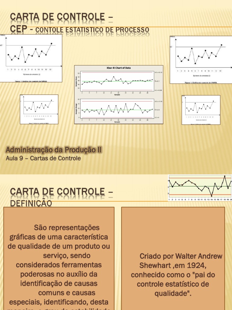 Aula 9 - Cartas de Controle | PDF | Estatísticas | Qualidade (negócios)