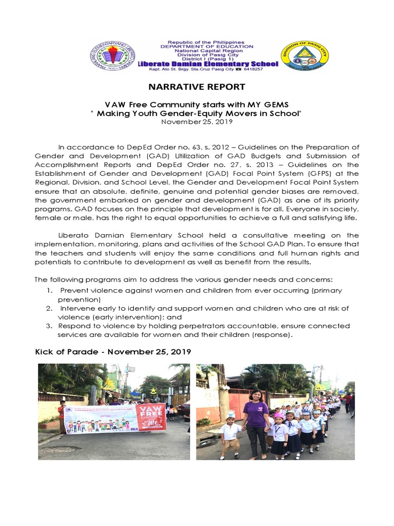 Narrative GAD | PDF | Gender And Development | Violence