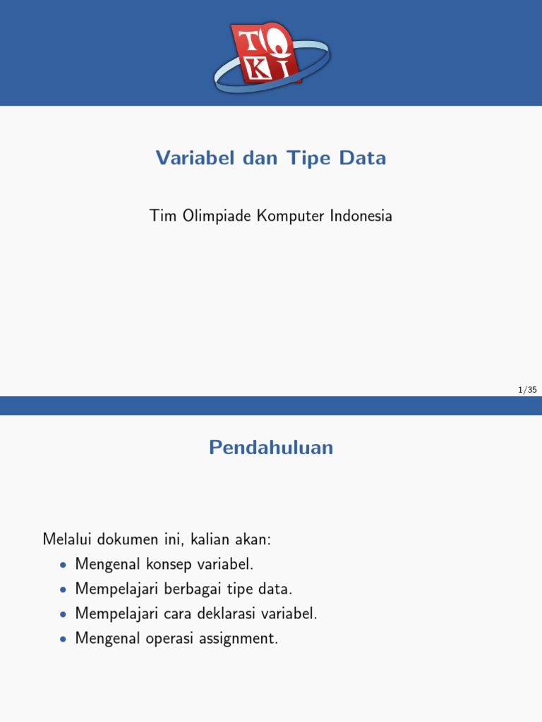 Pemrograman Dasar CPP - 02 Variabel Tipe Data PDF | PDF