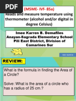 Espiloy COT DLP Math 5 Q4 | PDF | Learning | Educational Technology