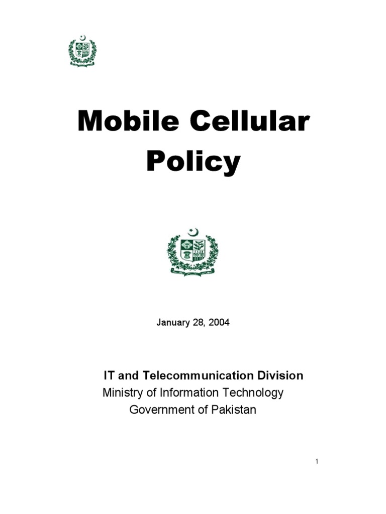 Mobile Cellular Policy: IT and Telecommunication Division | PDF | 3 G ...