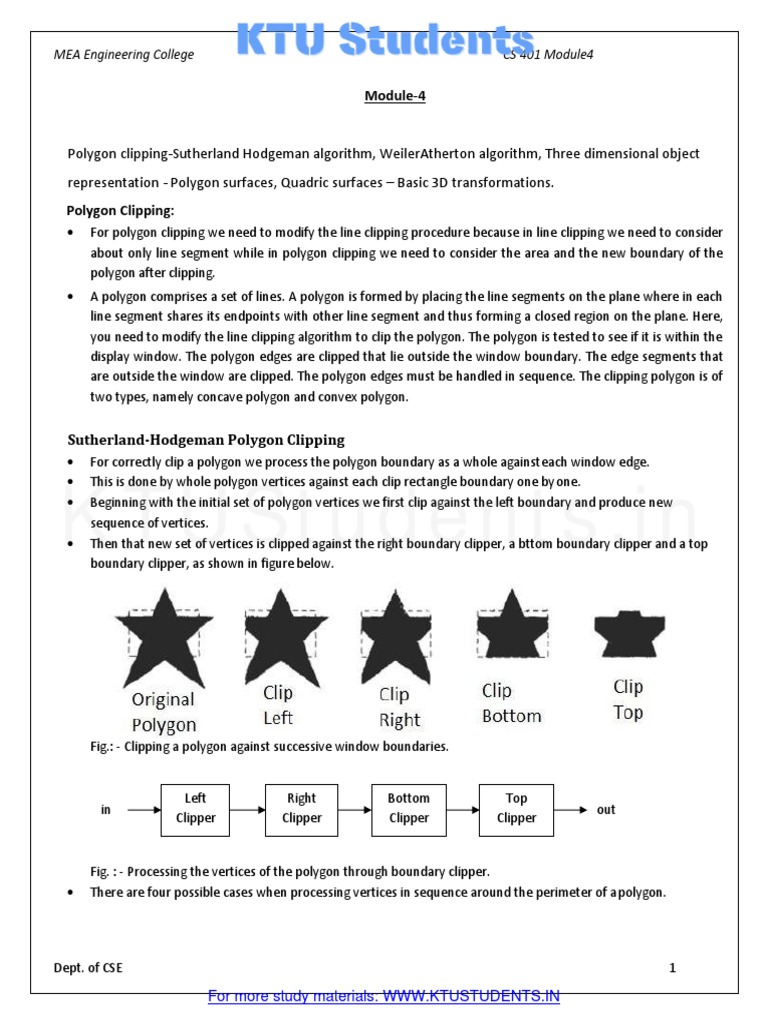 CS401-M4-Computer Graphics-Ktustudents - in | PDF | Vertex (Geometry) | Latitude