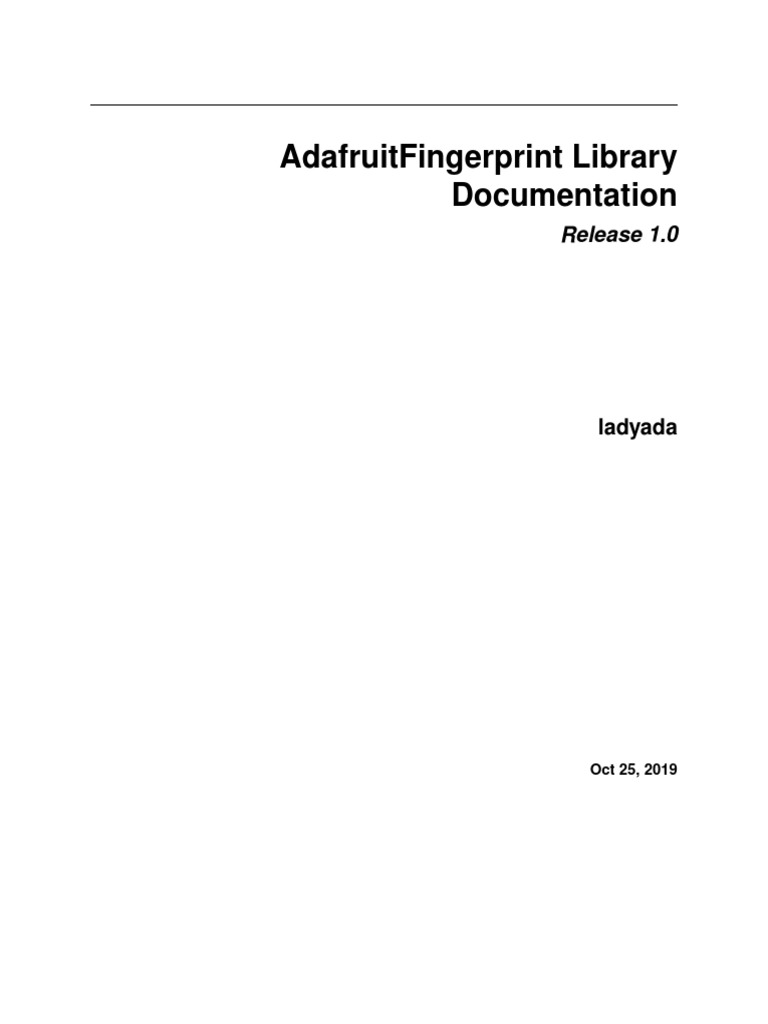 Adafruit Circuitpython Fingerprint Pdf Computer Hardware System Software
