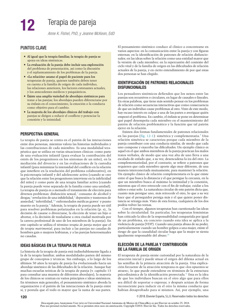 Terapia de Pareja | PDF | Psicoterapia | Familia