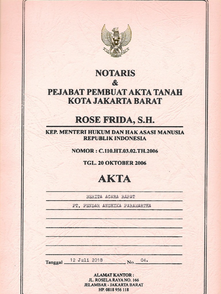 Akta Perubahan Terakhir No.04 | PDF