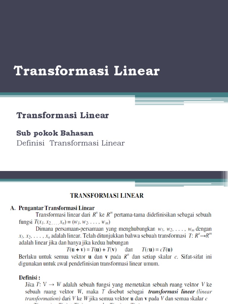 Transformasi Linear | PDF
