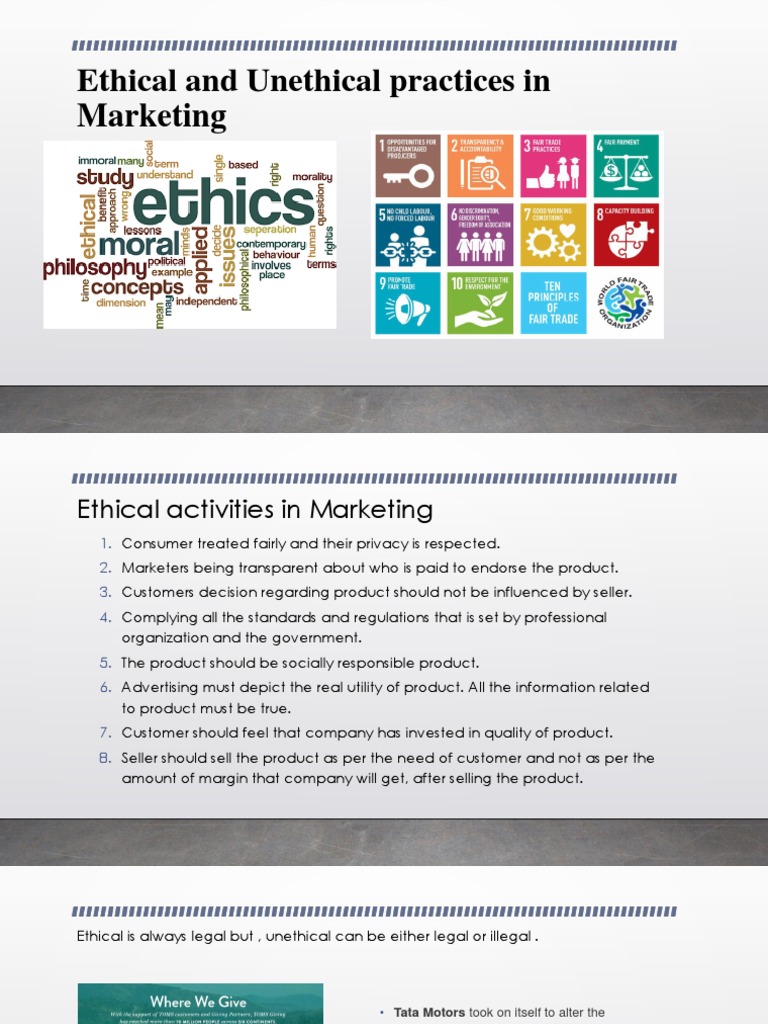 Ethical and Unethical Practices in Marketing | PDF | Advertising | Business
