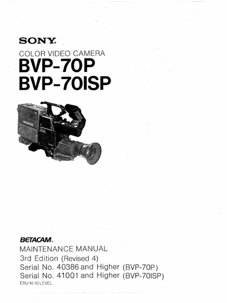 Sony Bvp-70p Bvp-70isp 3rd Edition Rev4 SM | PDF