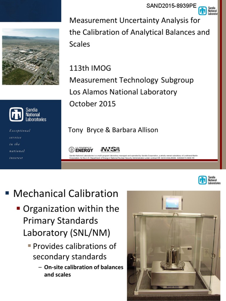Measurement Uncertainty Analysis For The Calibration of Analytical ...