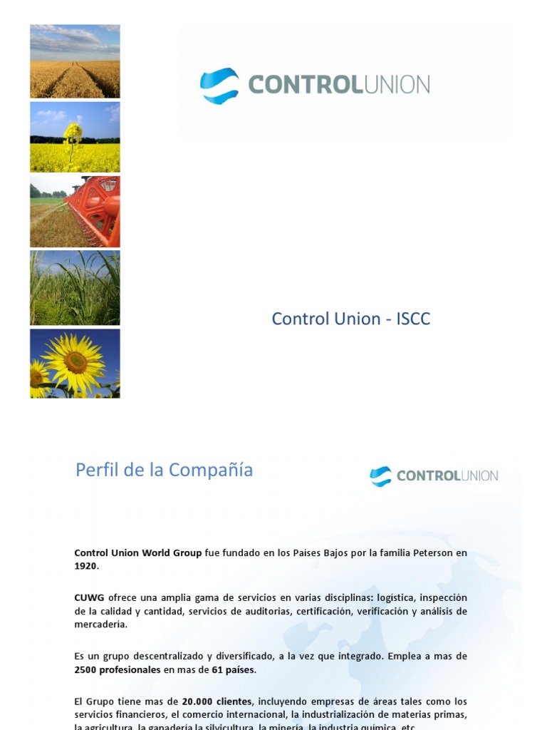 Presentacion - ISCC - Control Union PDF | PDF | Biocombustible | Biomasa