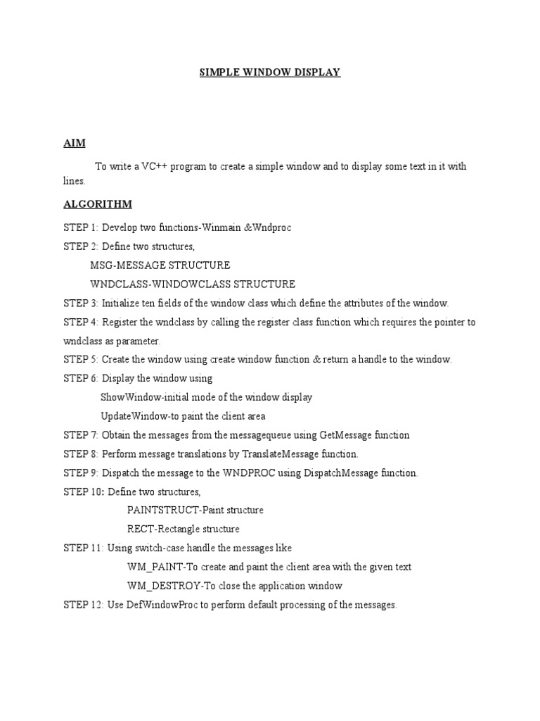 Simple Window Display | PDF | Dialog Box | Computer Science