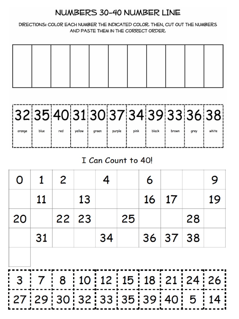 Numbers To 40 | PDF