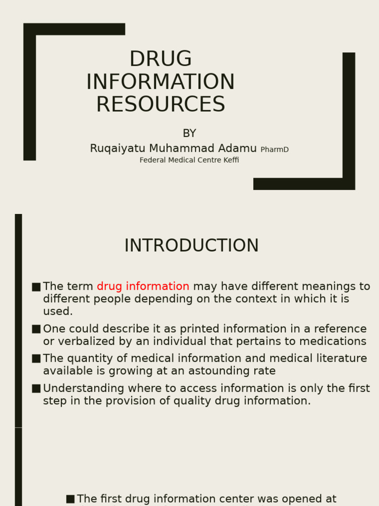 Drug Information Resources | PDF | Clinical Trial | Citation