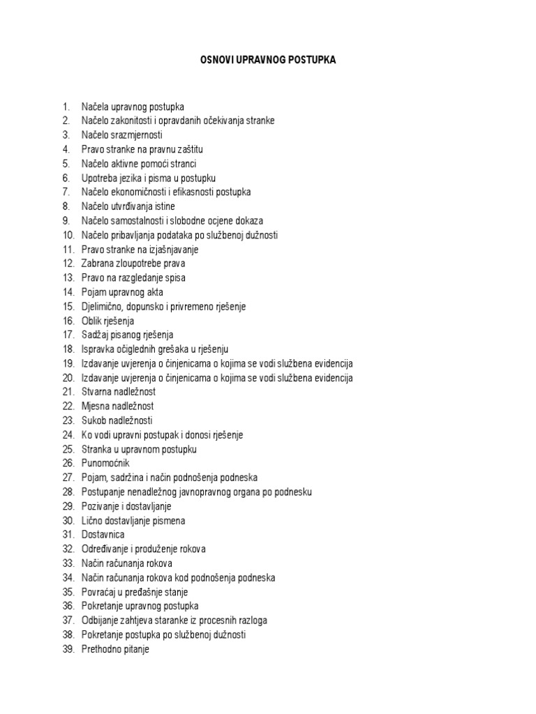 Osnovi Upravnog Postupka | PDF