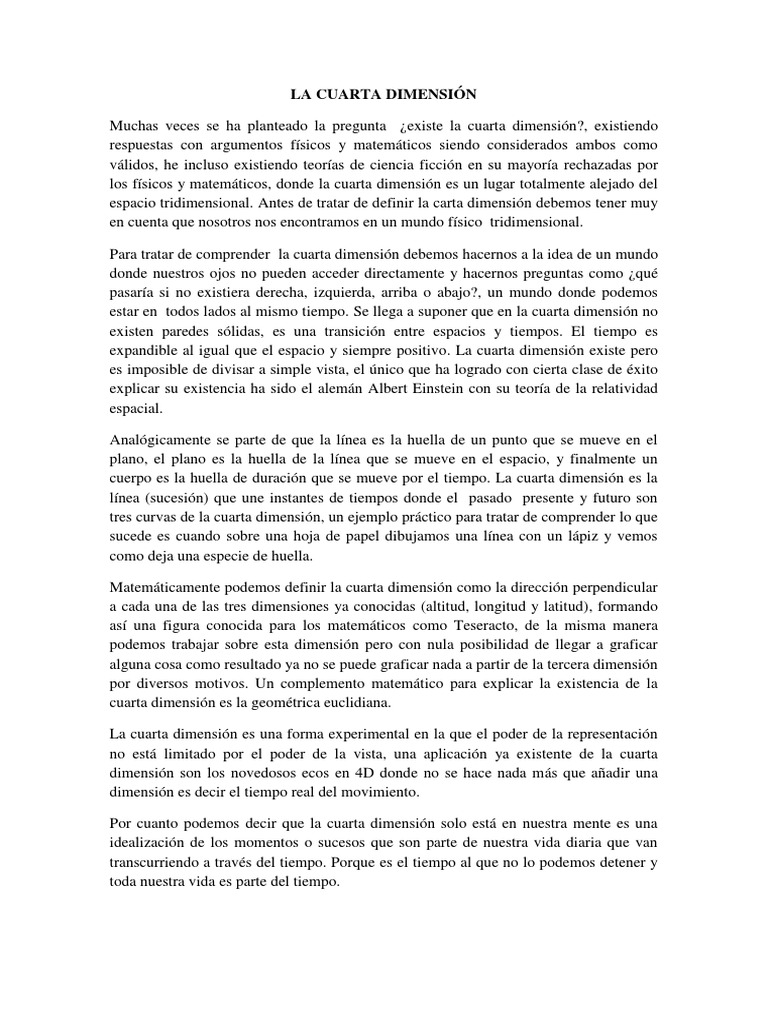 4ta Dimension ... | PDF | Dimensión | Espacio
