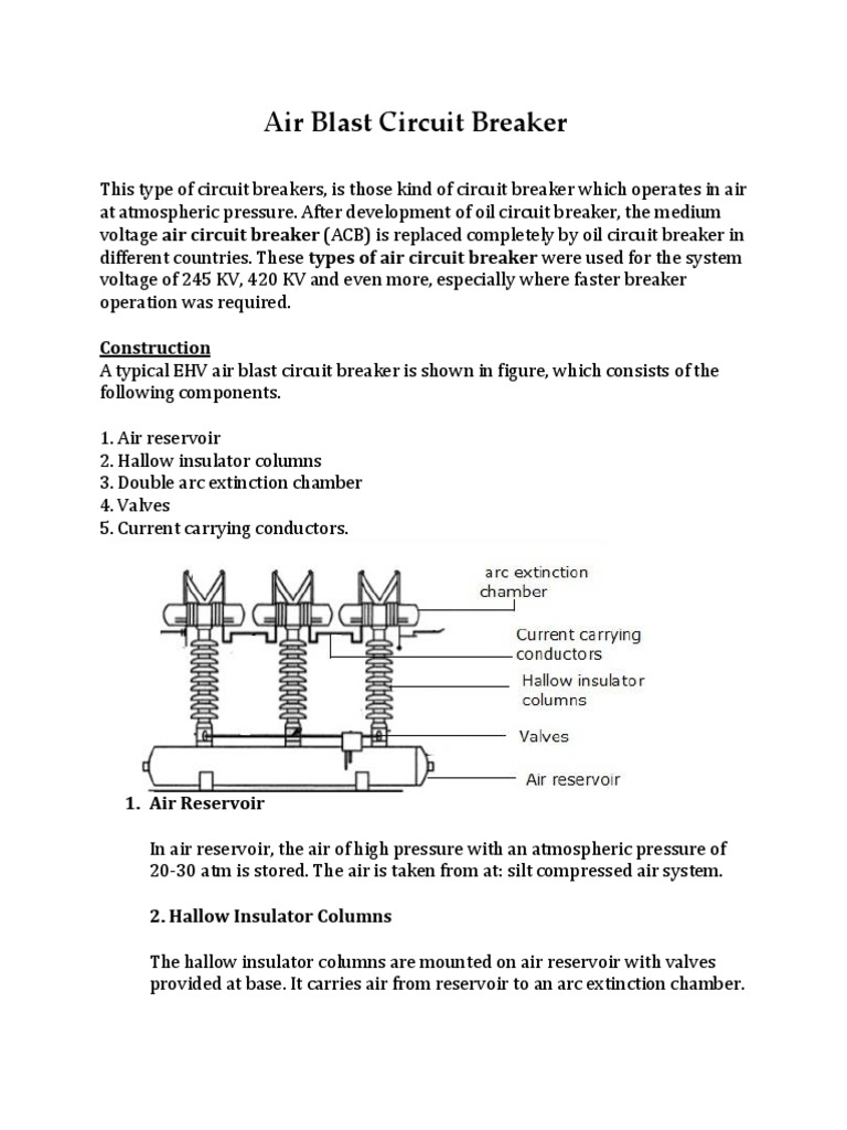 Air Blast Circuit Breaker | PDF | Electric Arc | Insulator (Electricity)