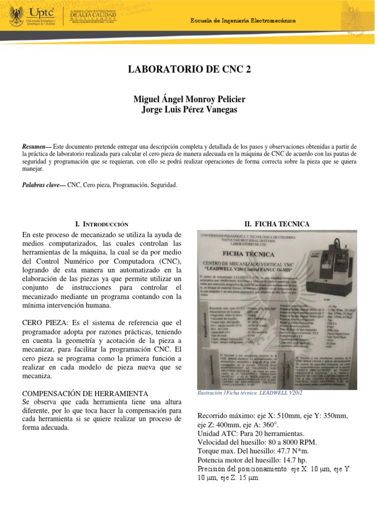 Informe 2 CNC | PDF | Control numerico | Mecanizado