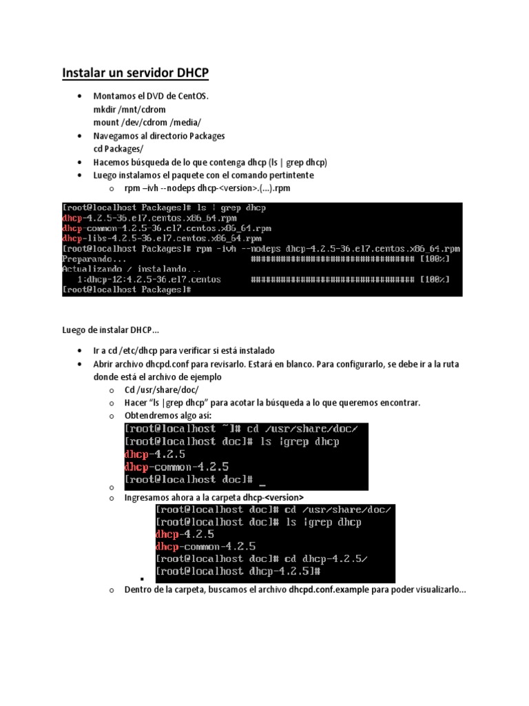 Configurar Servidor DHCP en CentOS | PDF | Dirección IP | Estándares de ...
