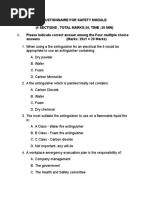 Safety Quiz - Fire Prevention Answer Key-1 | PDF | Science & Mathematics