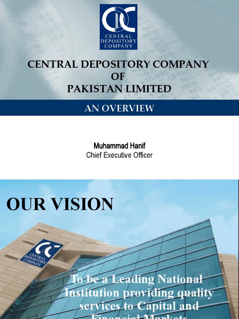 Central Depository Company OF Pakistan Limited: An Overview | Download ...