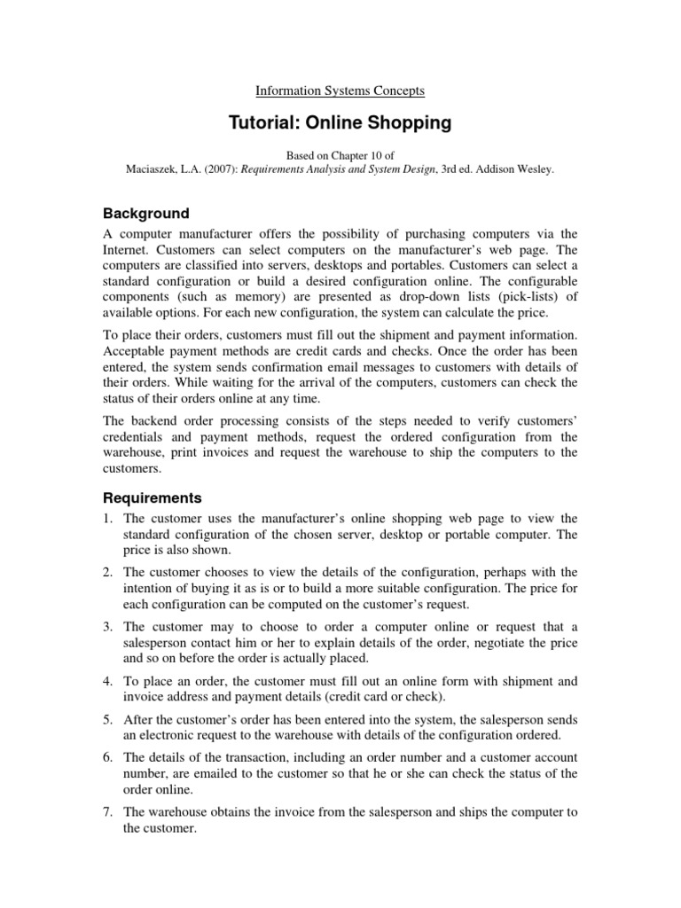 Tutorial Online Shopping | PDF | Use Case | Online Shopping