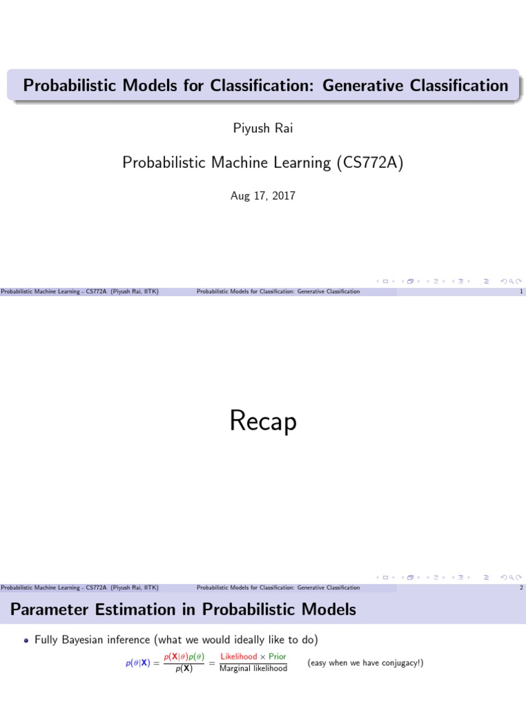 PML Lec4 Slides | PDF | Statistical Classification | Machine Learning