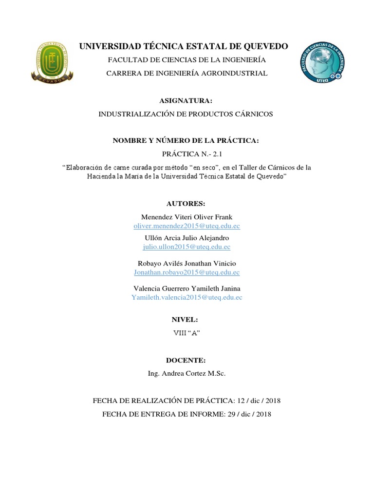 Elaboración de Carne Curada en Seco | PDF | Curado (Conservación de ...
