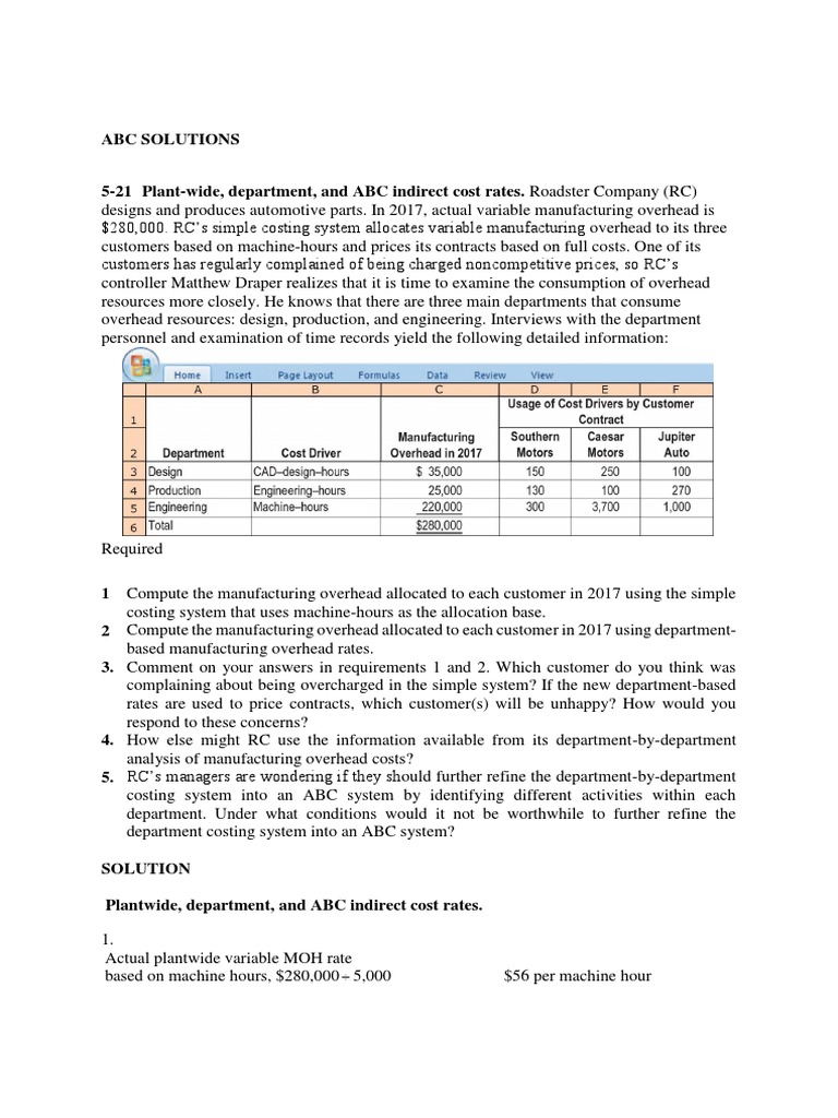 Abc Solutions | PDF | Cost | Production And Manufacturing