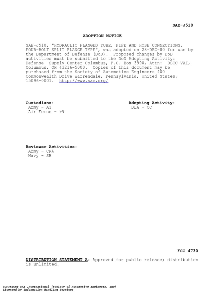 Sae J518 1993 PDF | PDF | Screw | Pipe (Fluid Conveyance)