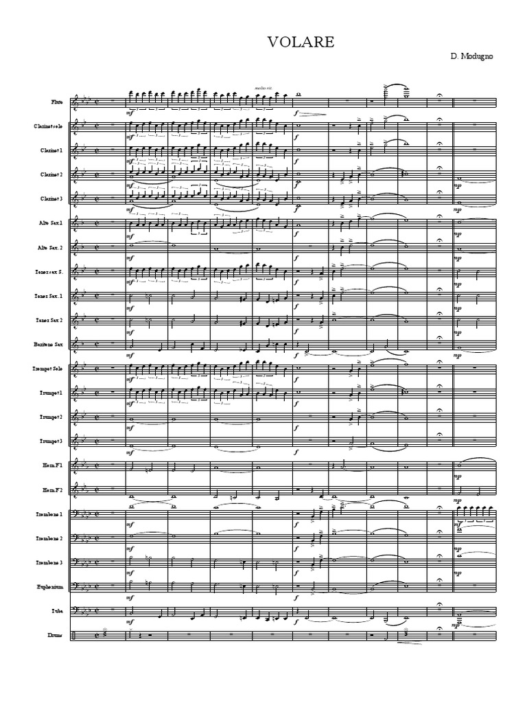 Volare | PDF | Music Production | Saxophone