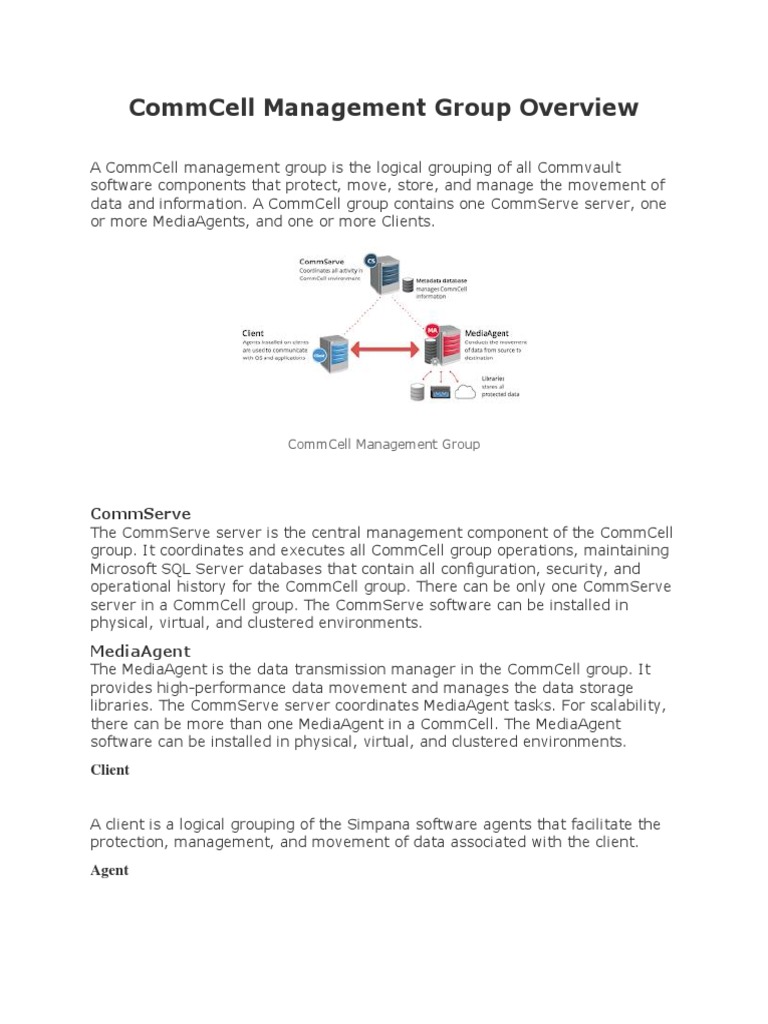 CommCell Management Group Overview | PDF | Backup | Databases