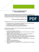 PEP Declaration Form Template | PDF