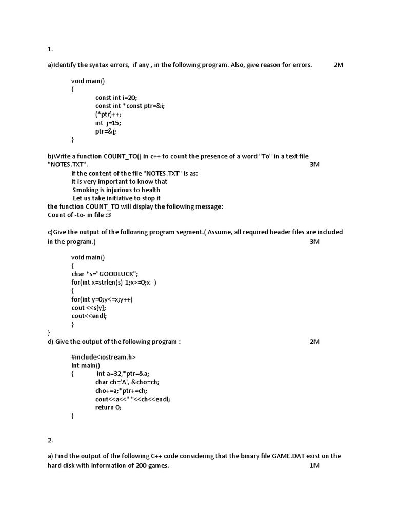 Qestion Paper | PDF | Areas Of Computer Science | Computer Data