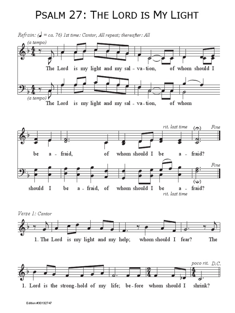 Psalm 27: The Lord Is My Light | PDF