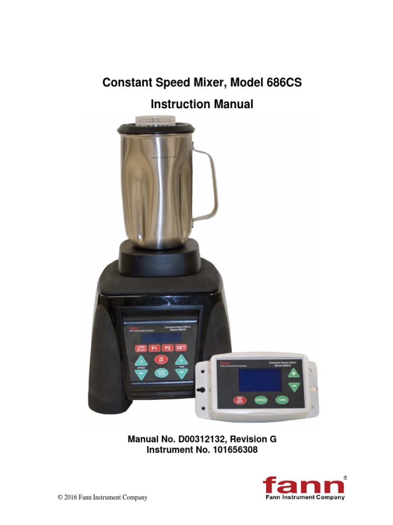Constant Speed Mixer 686CS | PDF | Blender