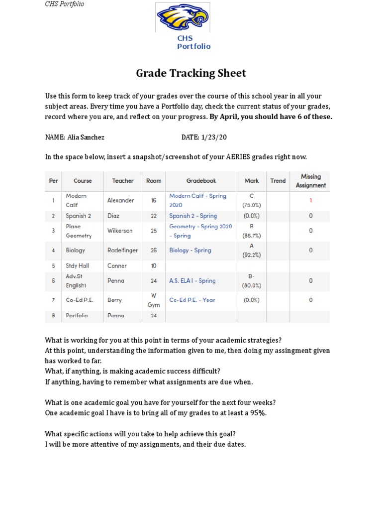1 23 20 Grade Tracking Sheet