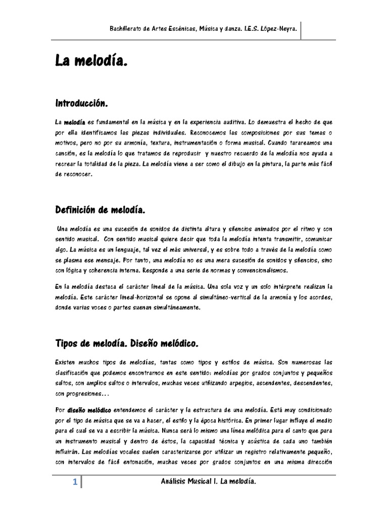 La Melodia | PDF | Melodía | Armonía