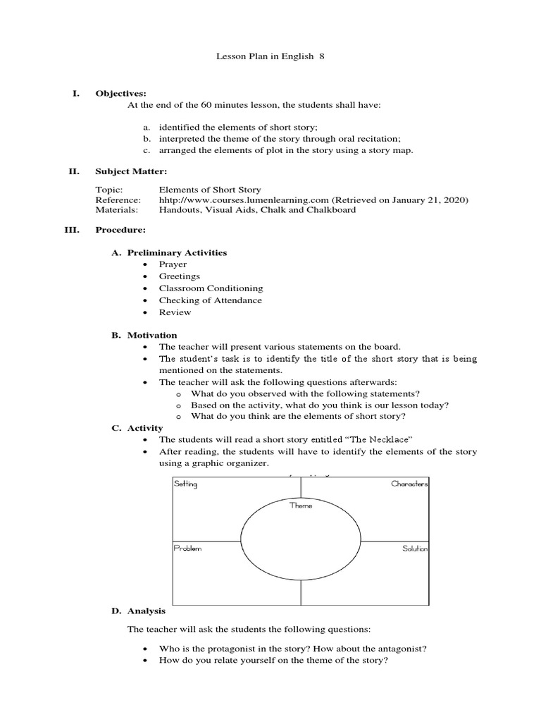 LP Elements | PDF | Plot (Narrative) | Lesson Plan