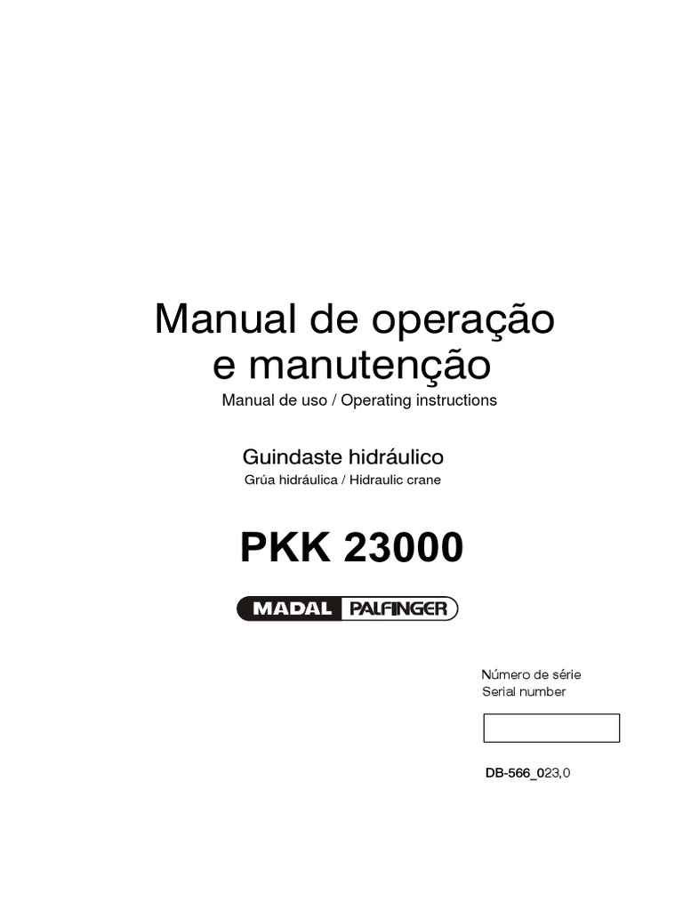 Manual Operacao e Manutencao Guindauto Madal PK23000 Brasil PDF | PDF ...